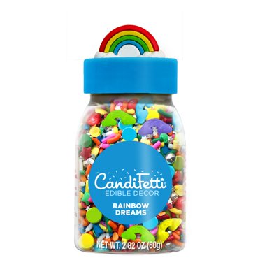 Bright Rainbow Spill Pinata Cake Confetti Sprinkles and Nonpareil Mix ...