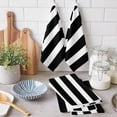 3 Pack White Black Striped Kitchen Towels Simple Stripes Background ...