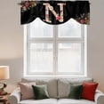 Black Letter N Flower Tie Up Valance Curtains Watercolor Alphabet N ...
