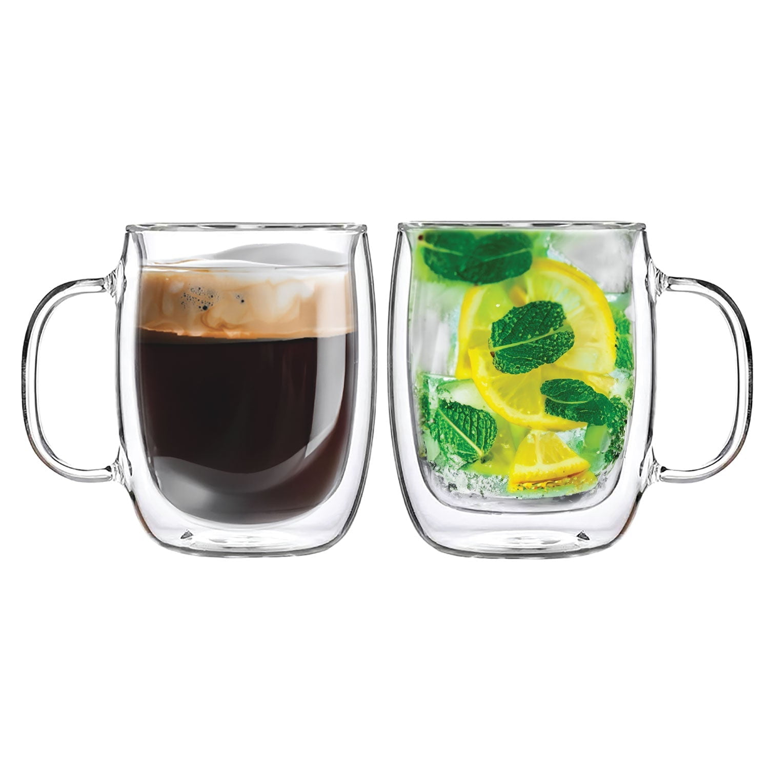 Click here for Js Gourmet - Set Of 2 Double Walled Glass Mugs  25... prices