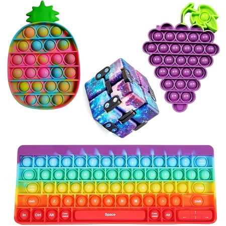 3/4Pcs Fidget Packs Anti-Anxiety Tools, TIK Tok Pop Bubble Sensory ...