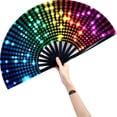 BESTSKY Large Folding Hand Rave Fan Popping Fan for Line Dancing ...