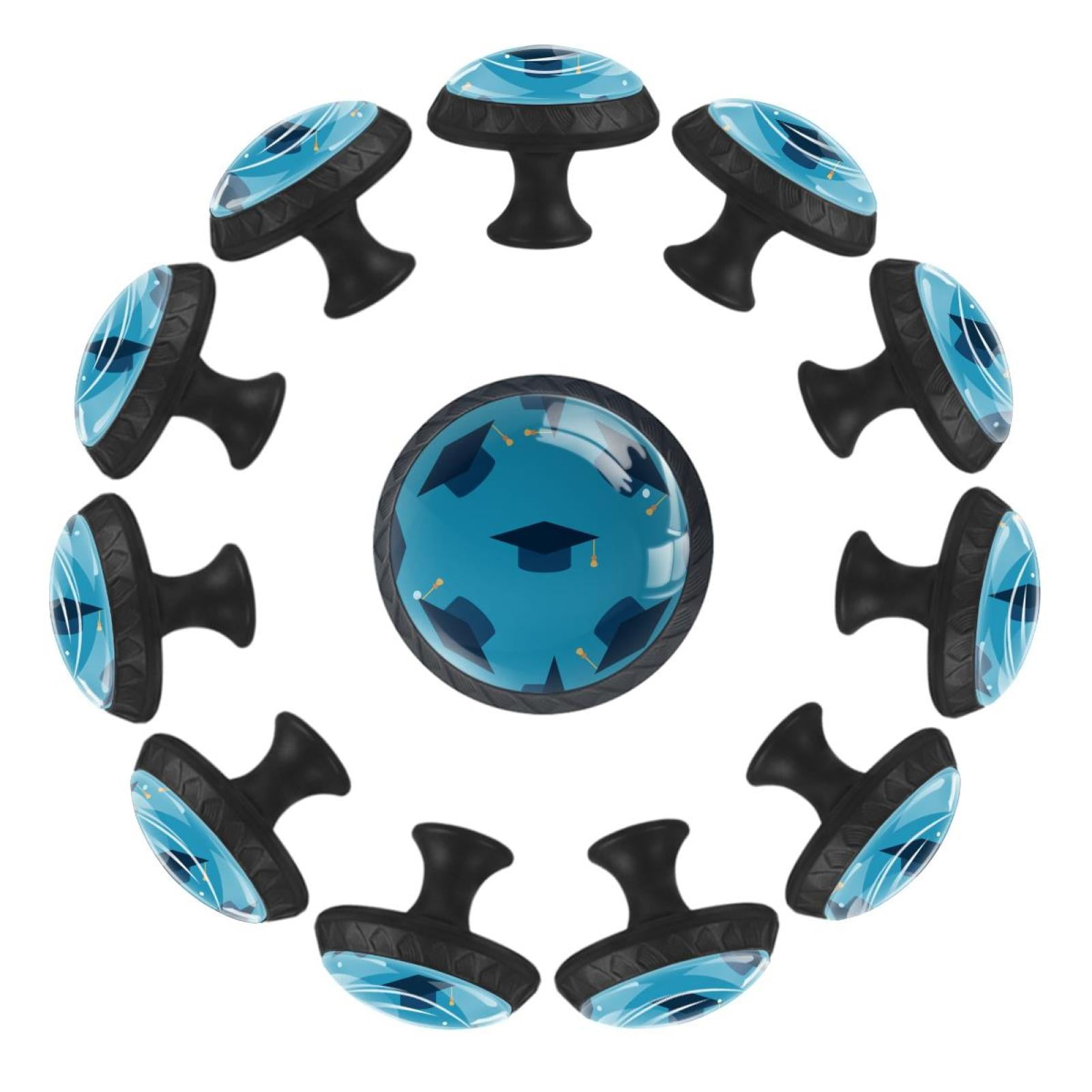 12 Pack Round Crystal Glass Knobs Graduation Caps Pull Handle for ...