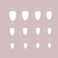 24 Pieces Short Almond Shape Glossy White French Tips with 3D Gold Line ...