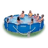 INTEX 12 x 30 Metal Frame Set Swimming Pool with 530 GPH Filter Pump ...