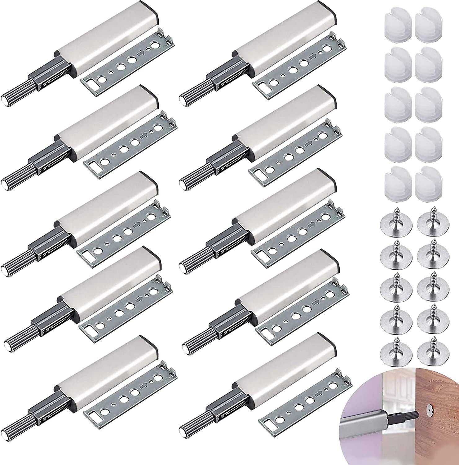 10 Pcs Push Open Magnet Push Open Cabinet Door Magnetic Latches ...