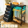 EnHomee Dresser with Clothes Rack 6 Drawer Dresser with Clothing Rack ...