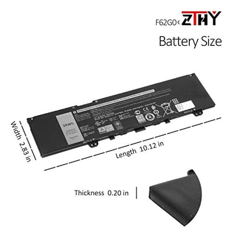ZTHY 38Wh F62G0 Laptop Battery for Dell Inspiron 13 5370 7370 7373 2-in ...