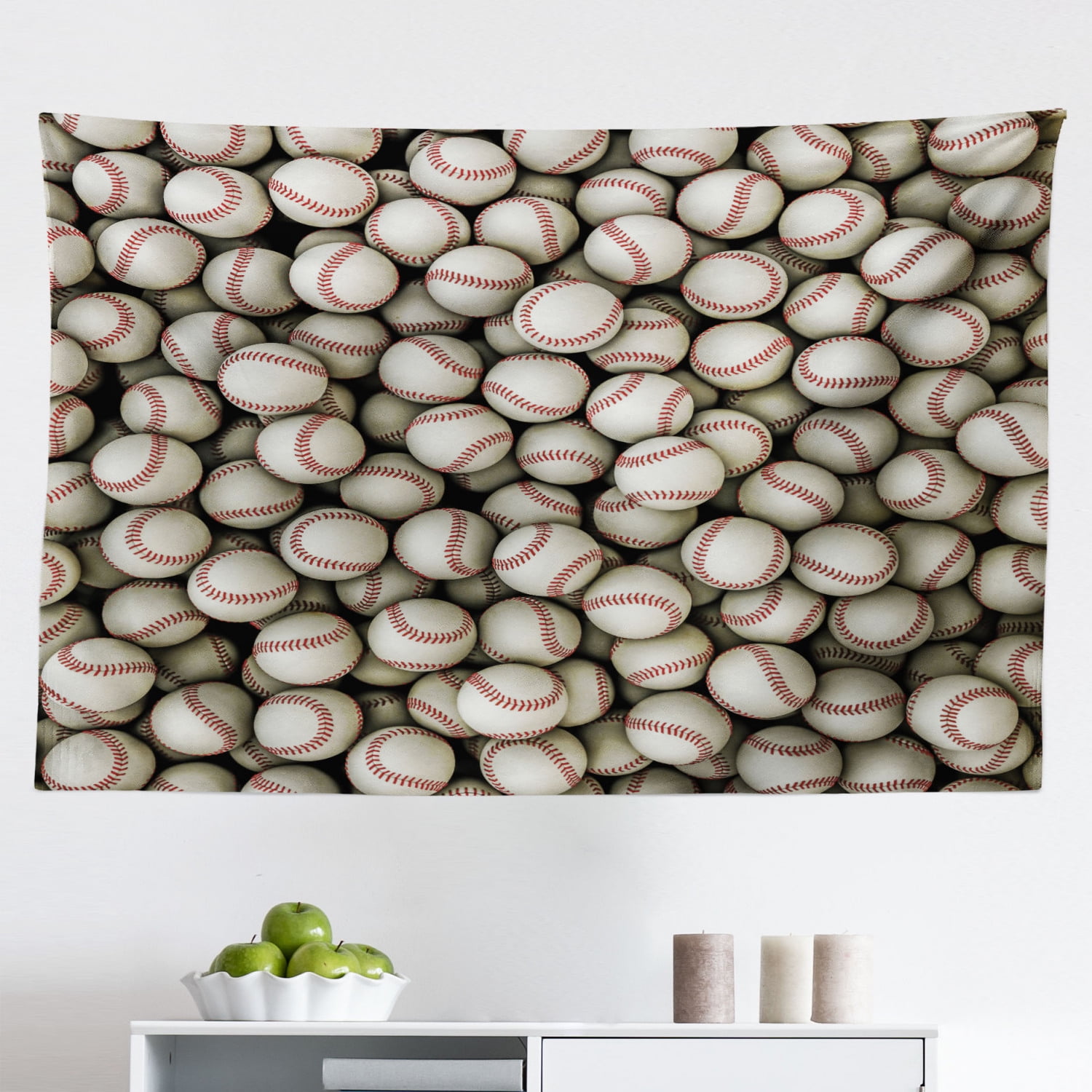 Sports Tapestry, USA American Flag and Baseball Equipment Championship ...