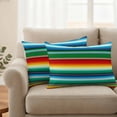 Abstract Mexican Stripes Waterproof Throw Pillow Covers Set of 2 Red ...