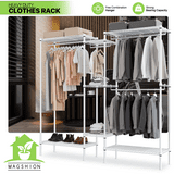 Magshion Heavy Duty Clothes Rack L-Shaped Clothing Rack for Corner ...