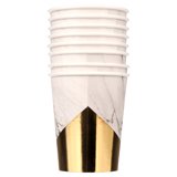 Harlow & Grey, Blanc White and Gold Foil Colorblock Paper Cups, 9 oz, 8 ...