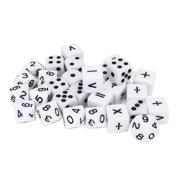 Juego de dados de 30 piezas con letras negras y herramienta matemática ...
