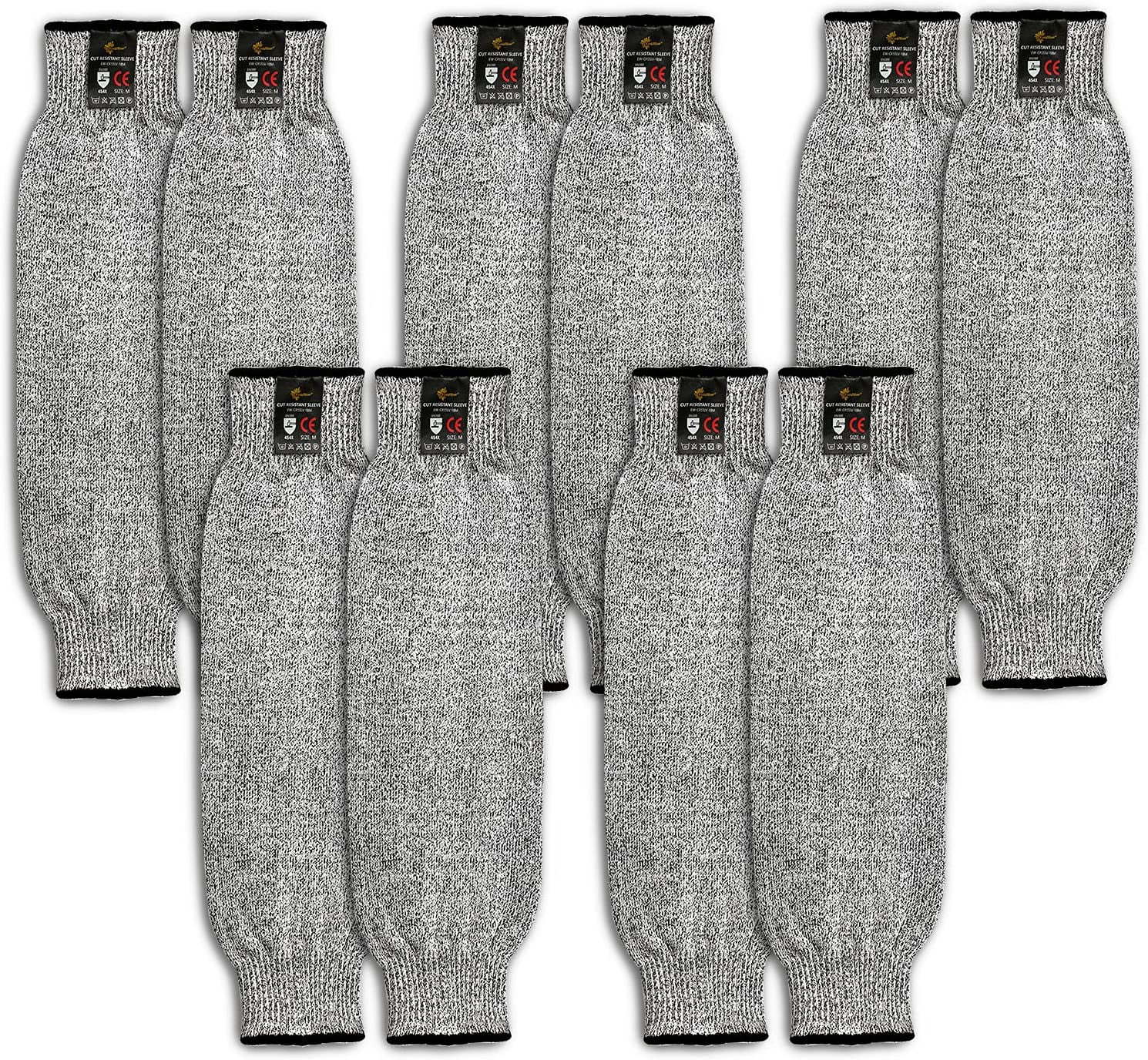 1 Pair Black Kevlar Sleeve 40cm Arm Protection Sleeve Cut Resitant Burn ...