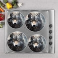 Bahomeck Electric Stove Burner Covers Set Of 4,Wolf Glowing Eyes With ...