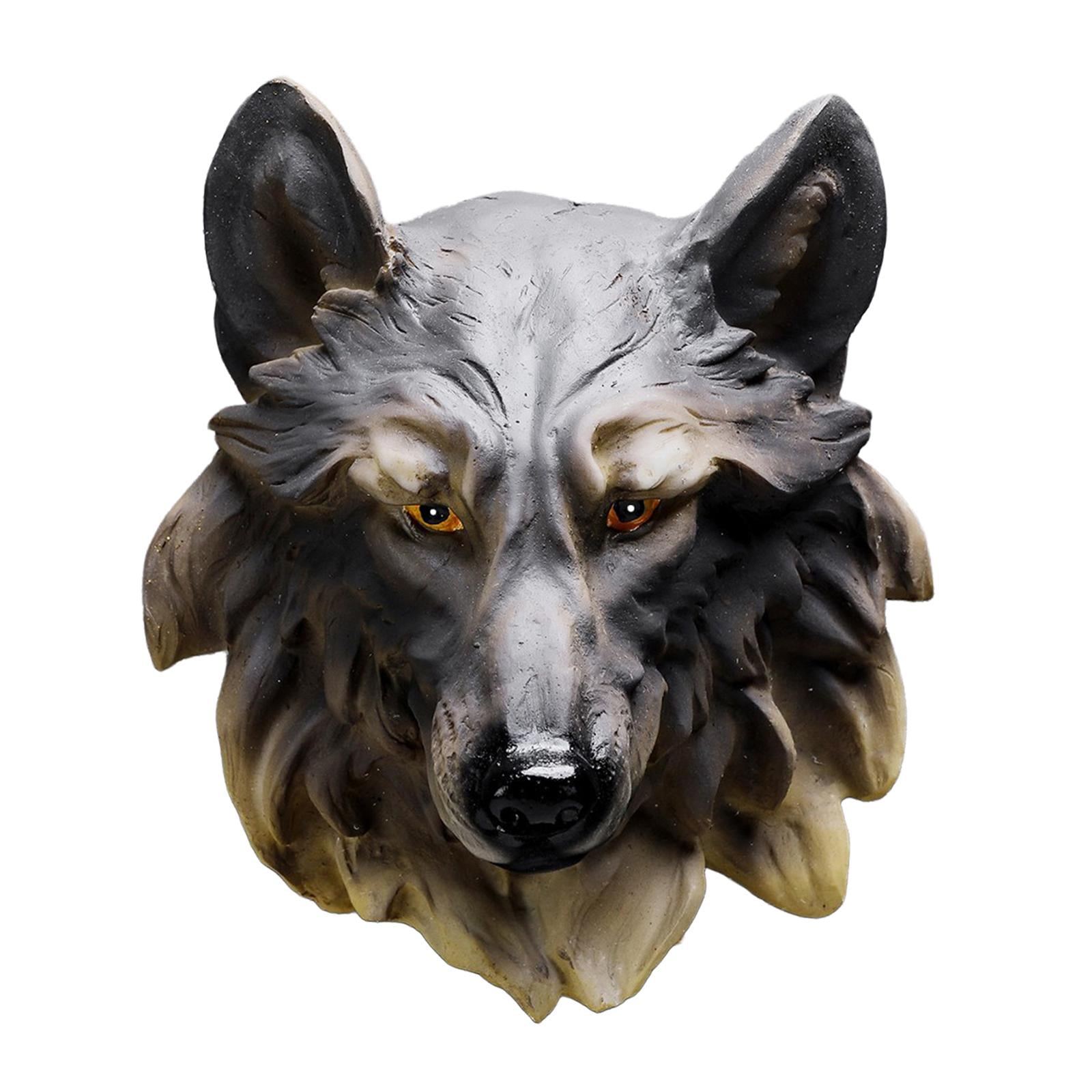 Resin Wolf 3D Head Wall Decorations Wall Hanging Ornaments for Home Bar ...