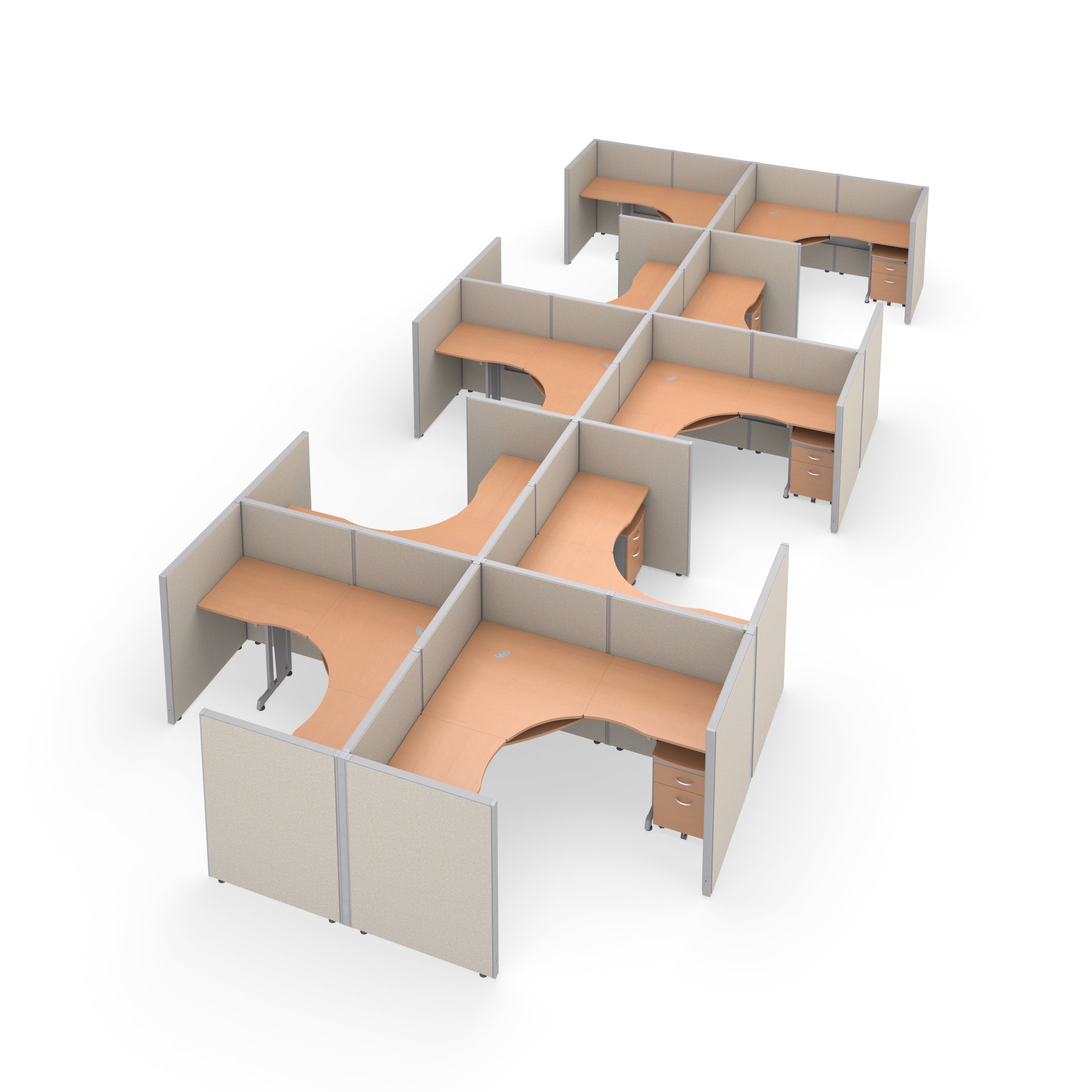 OFM RiZe Series 47" x 72" 1-Unit Full Vinyl Panels Workstation Kit, 2 x ...