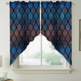 Boho Swag Curtain Valance for Window 2 Panels Moroccan Trellis Blue Red ...