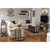 Jamestown Round Side End Table with Storage Shelf, Ashwood Rustic Wood ...