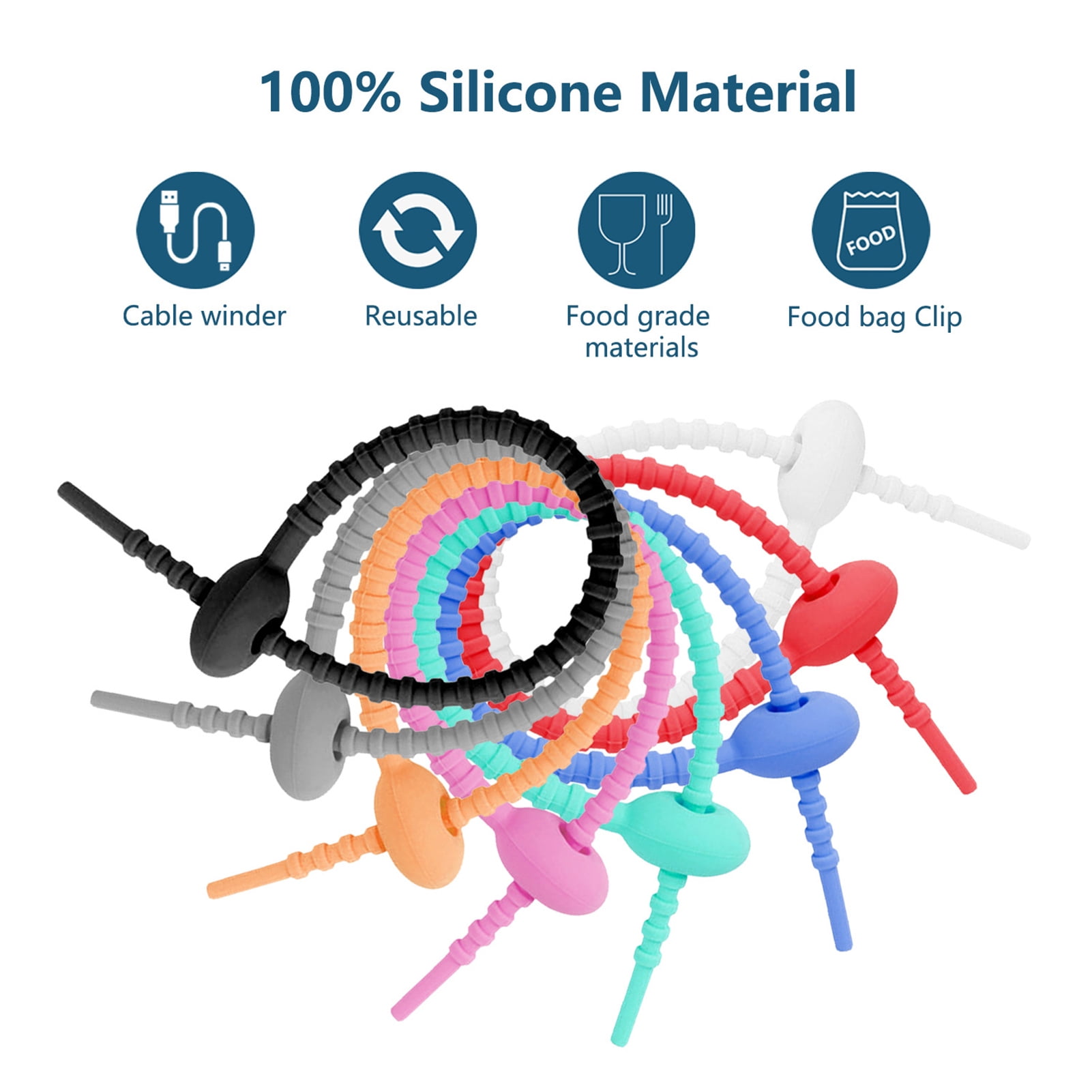 Fairnull 10Pcs Anti-Break Flexible Reusable Cable Straps Self-locking ...