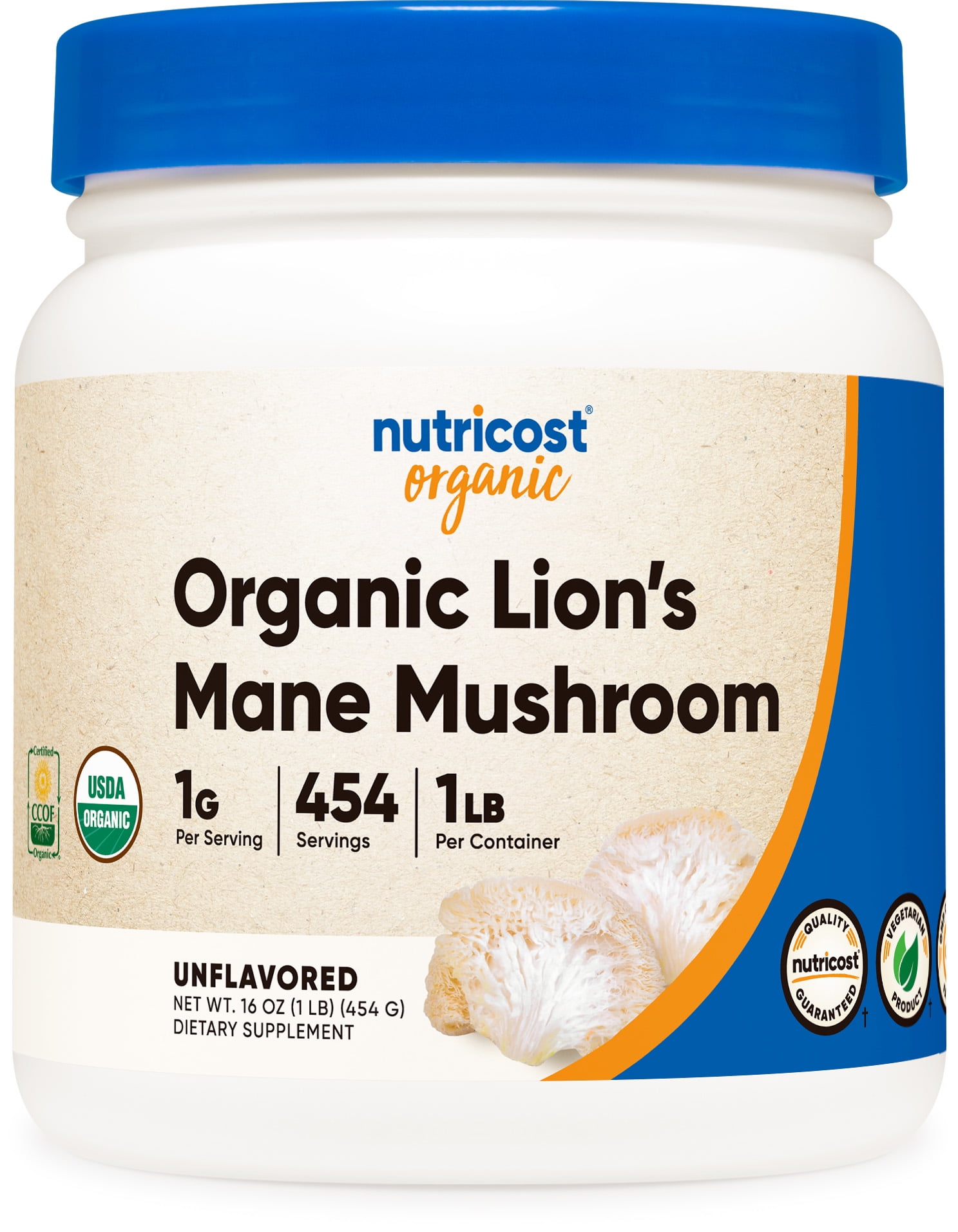 Nutricost Organic Lion's Mane Mushroom Powder (1 lb) Supplement, 454 ...