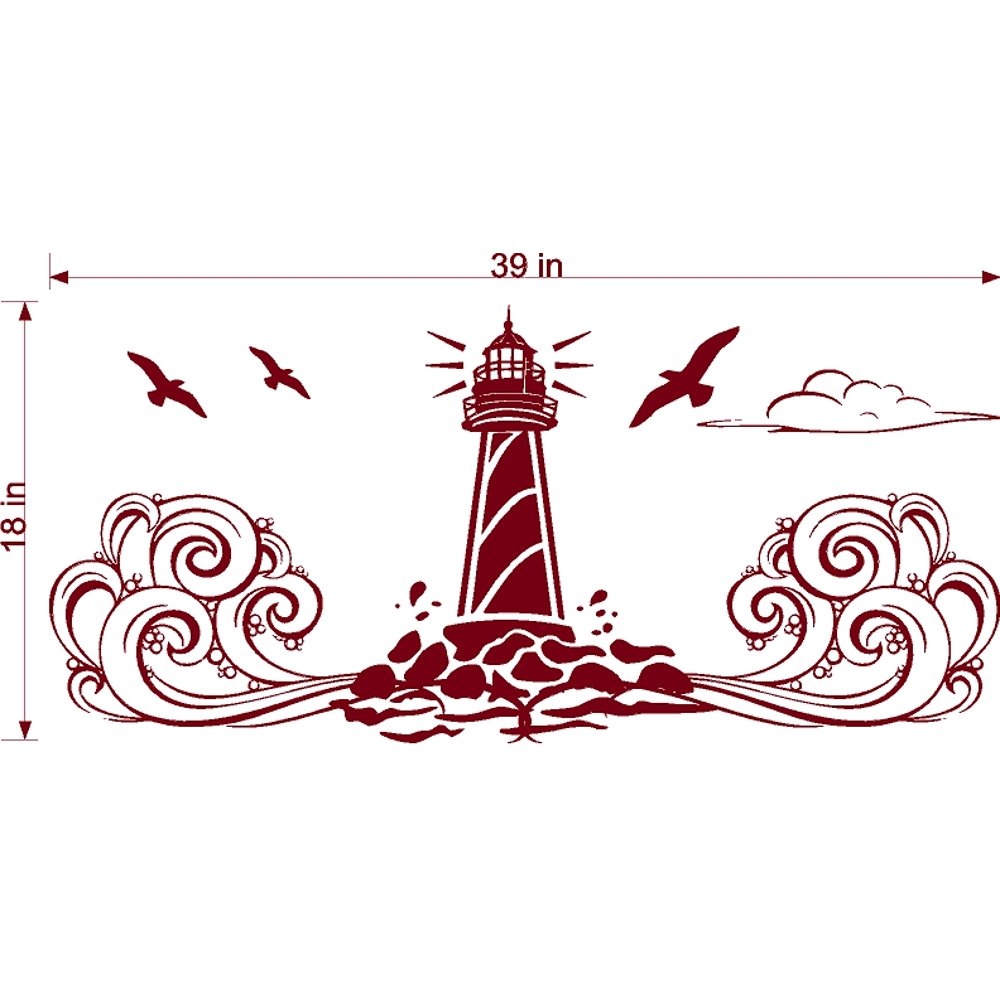LIGHTHOUSE VINYL WALL DECAL (YOU CHOOSE SIZE AND COLOR!) - Walmart.com ...
