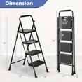 Costway Goplus Portable Folding 4 Step Ladder with Safety Handrails, 50 ...