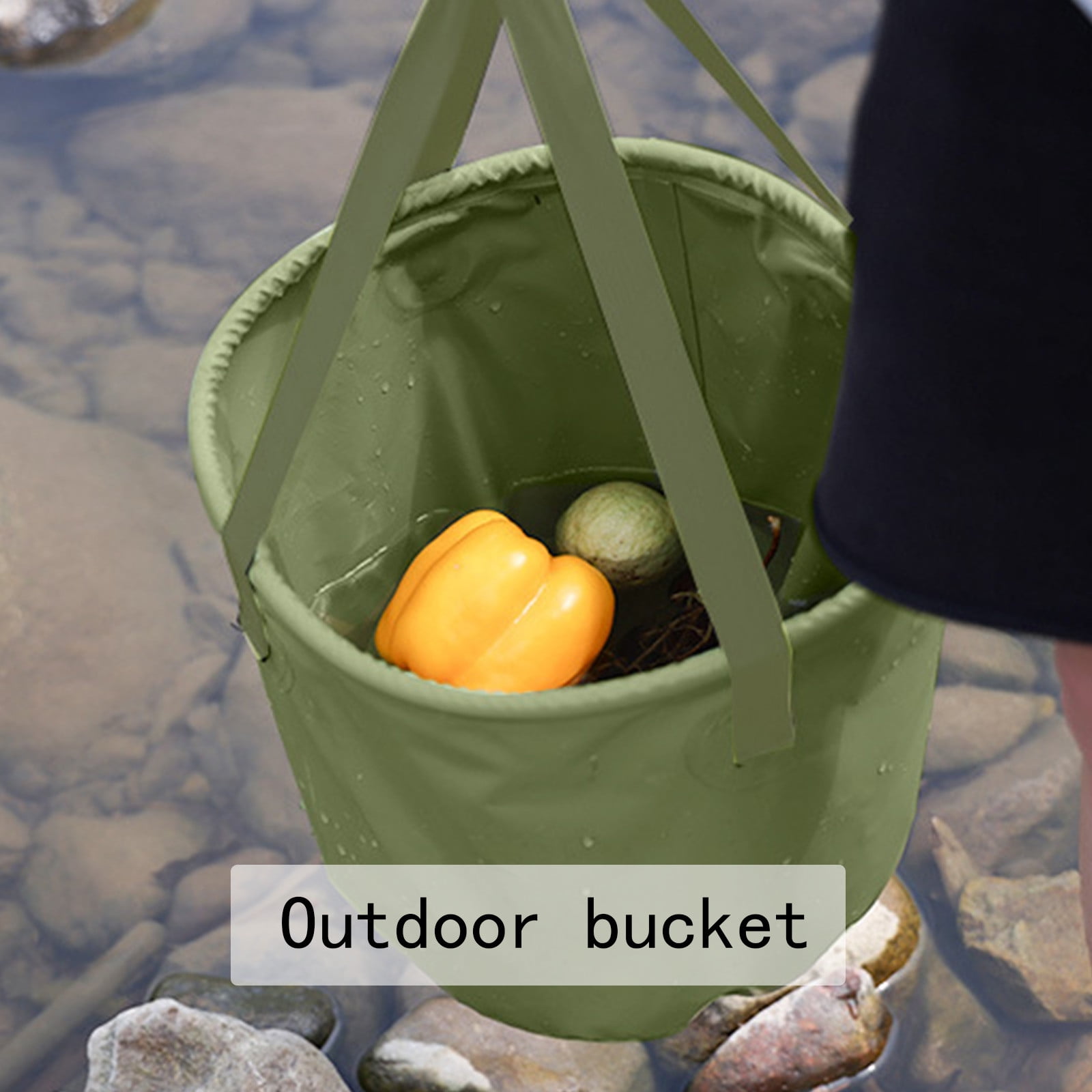 LWITHSZG Collapsible Bucket 5 Gallon Container Folding Water Bucket Portable Wash Basin for ...