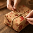 10 Pack, Vintage Christmas Kraft Wrapping Paper, Recyclable Thick ...