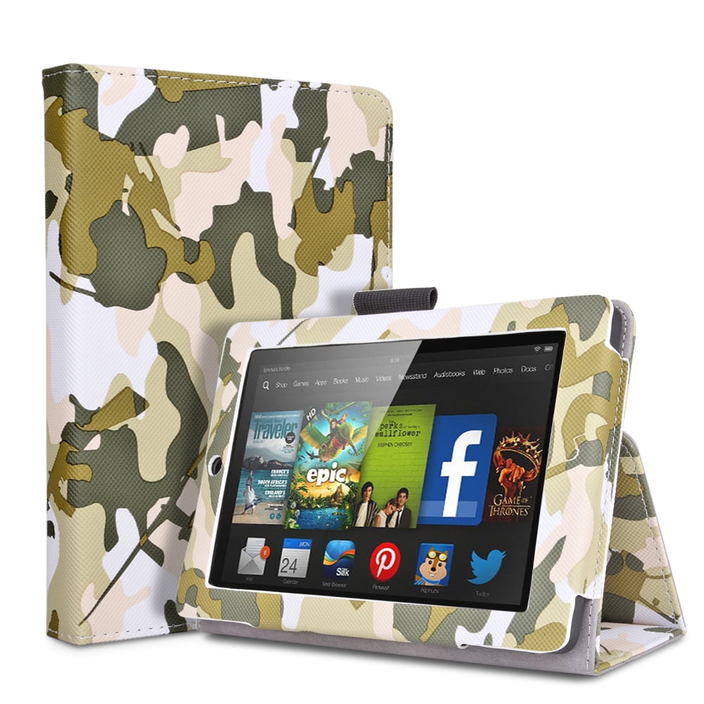 Amazon Kindle Fire HD 6 2014 Case Camouflage Army Green - Slim Folding ...