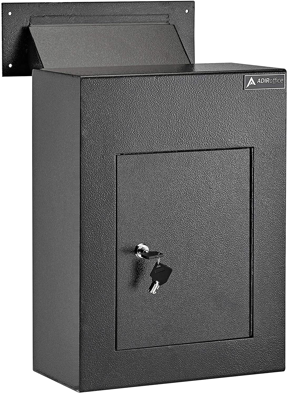 AdirOffice Steel Mail/Drop Box with Adjustable Chute & 2 Keys, Through ...