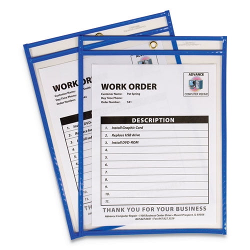 Stitched Shop Ticket Holders, Top Load, Super Heavy, Clear, 9" X 12 ...