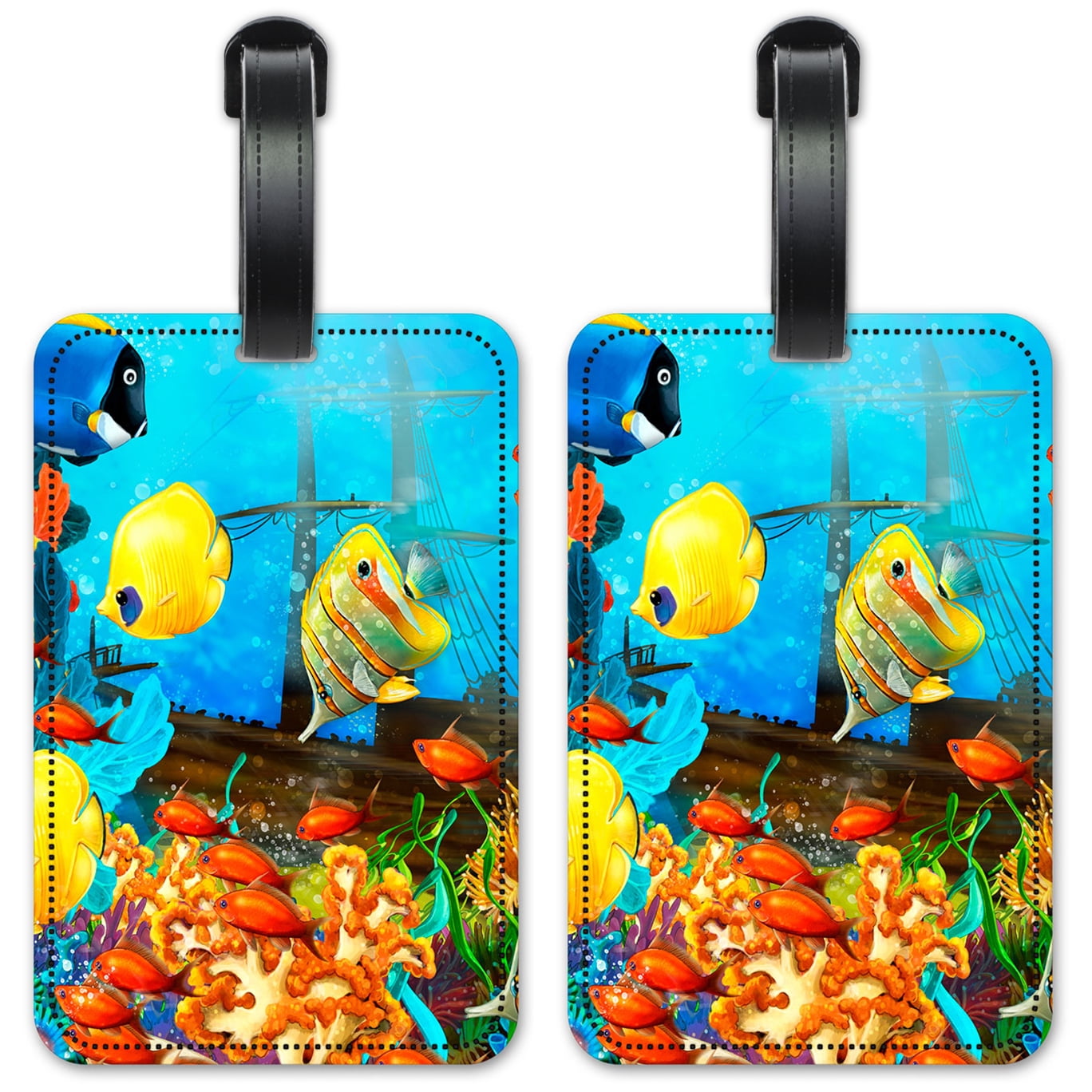 Coral Reef - Luggage ID Tags / Suitcase Identification Cards - Set of 2 ...