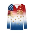Fshinging Womens Graphic T Shirts Gradient Patchwork 3/4 Sleeve ...