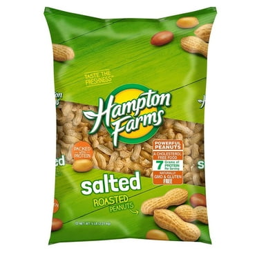 Hampton Farms Unsalted In-Shell Peanuts, Roasted, No Added Salt, 5 lbs ...