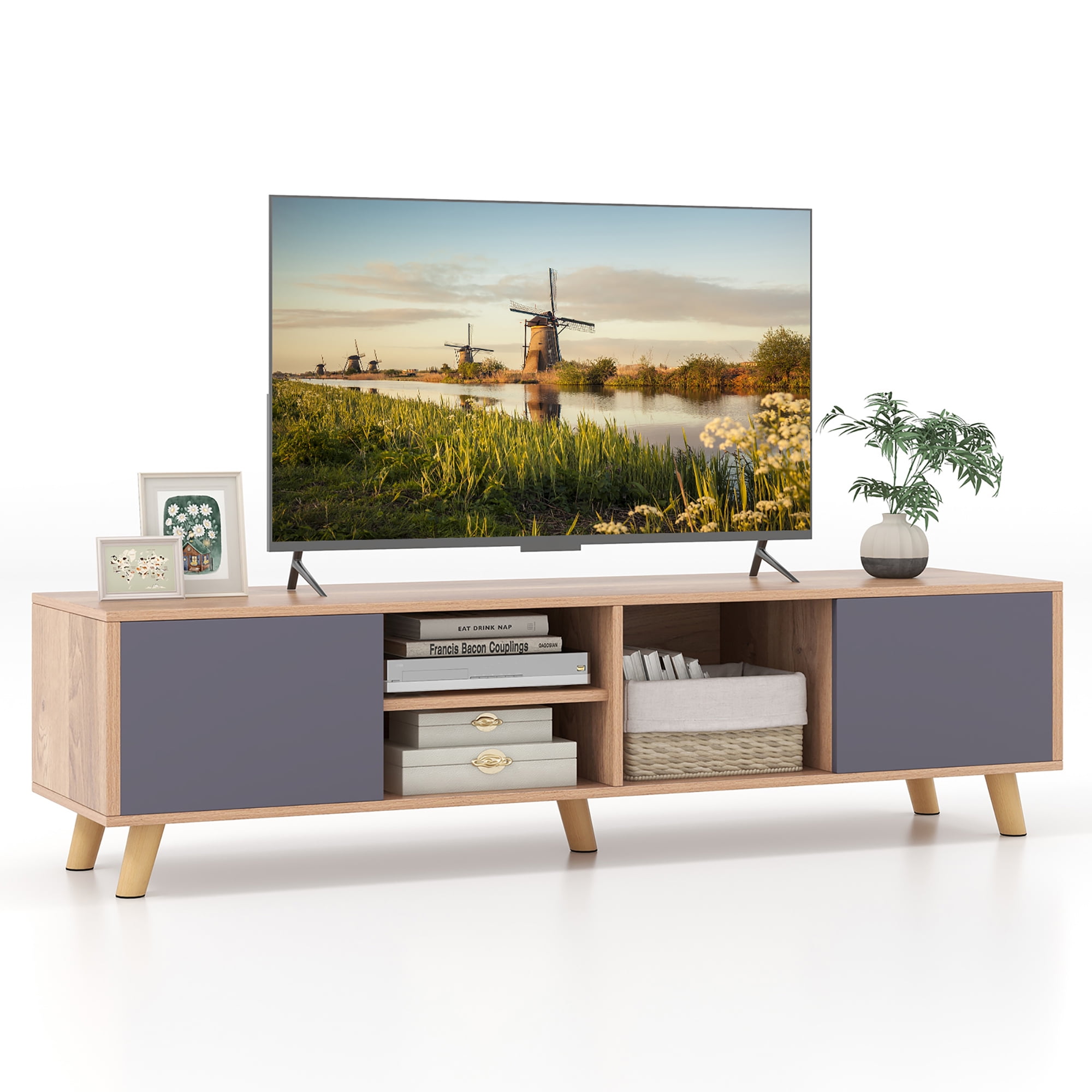 Click here for Gymax Tv Stand For Tvs Up To 65 Modern Rustic Tv C... prices