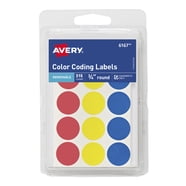 Avery Permanent Self-Adhesive Round Color-Coding Labels, 1/4" dia, Red ...