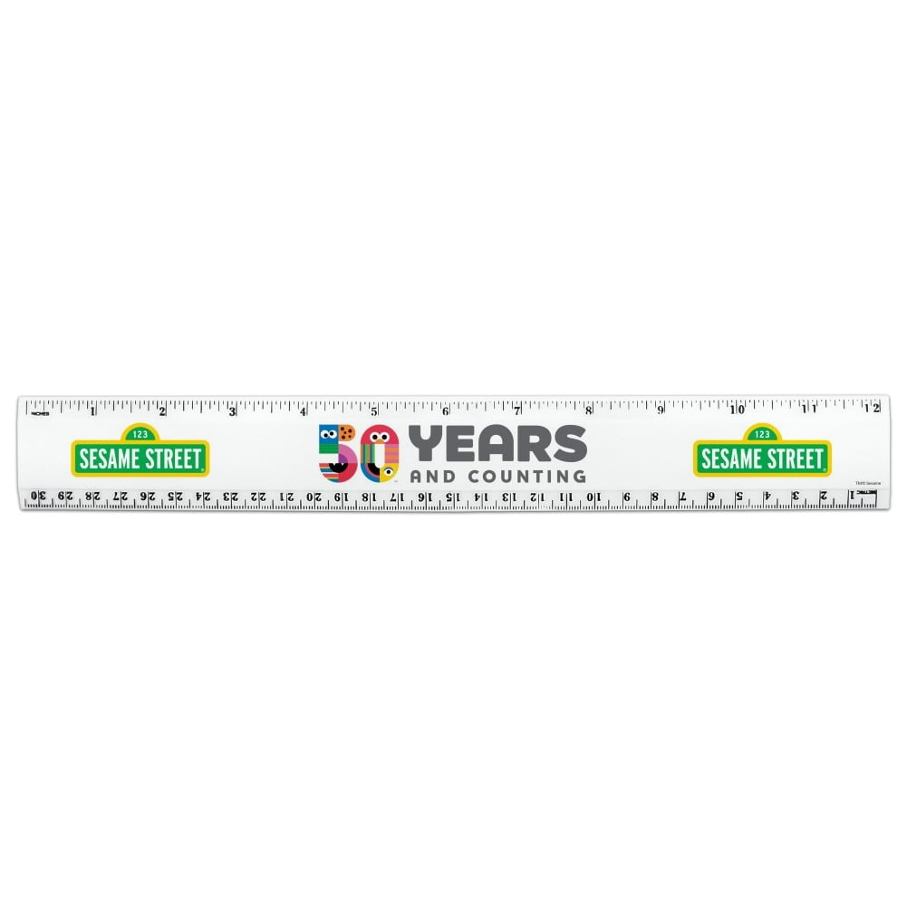 Sesame Street 50th Anniversary Logo 12 Inch Standard and Metric Plastic ...