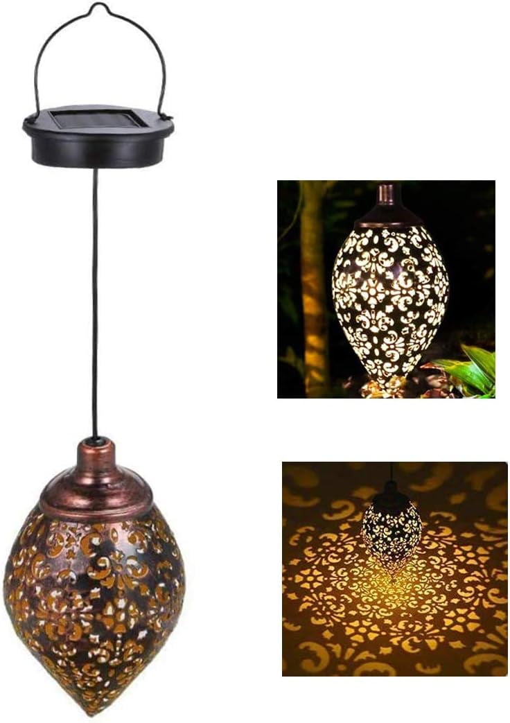 LINLIN Solar Lanterns Outdoor Hanging Light, Outdoor Solar Lights ...