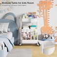 Rolling Cart with 3 Tier Metal Shelves, Utility Storage Cart with ...