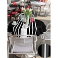 Abstract White Striped Round Outdoor Tablecloth with Umbrella Hole ...