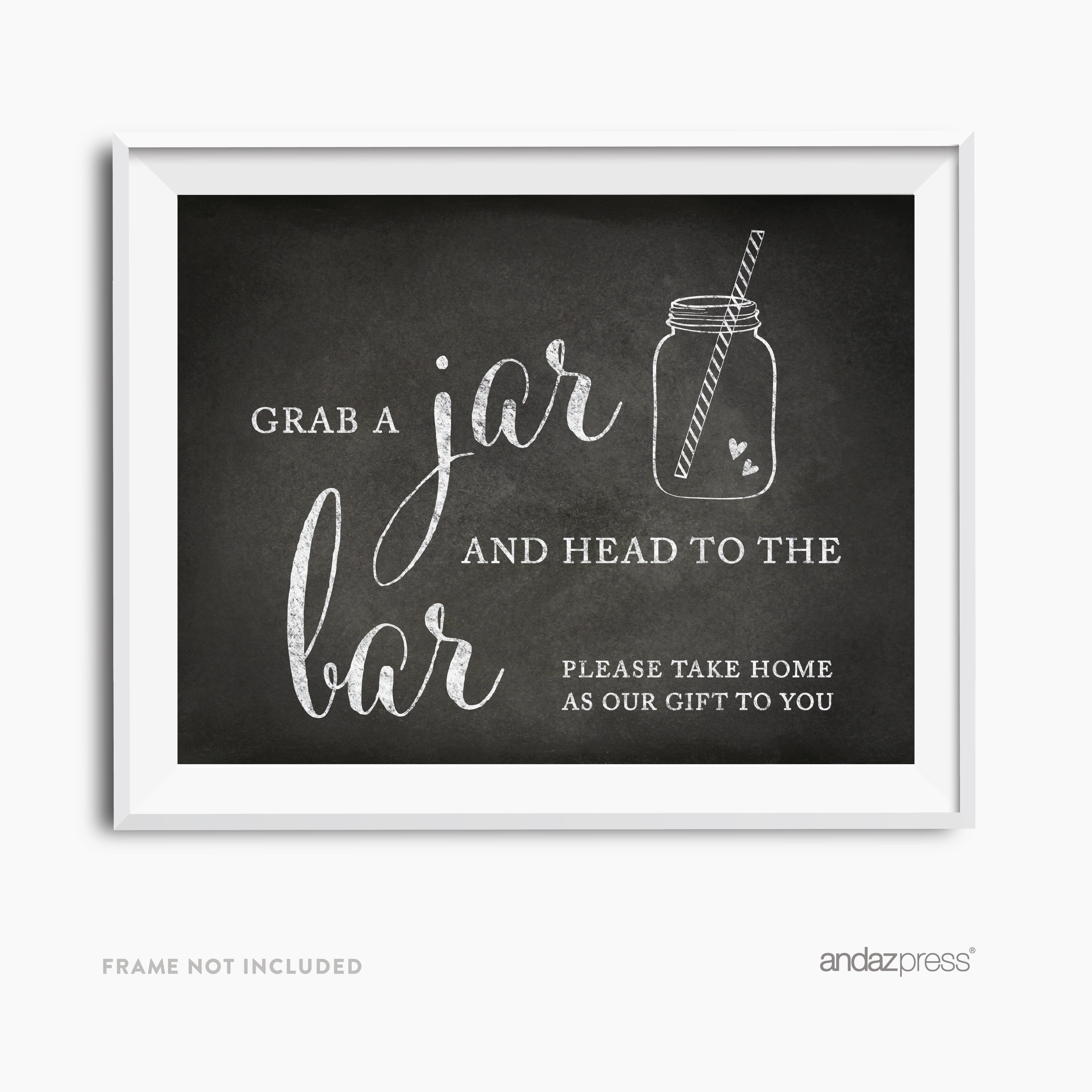 Mason Jar - Take Home Vintage Chalkboard Wedding Party Signs - Walmart.com