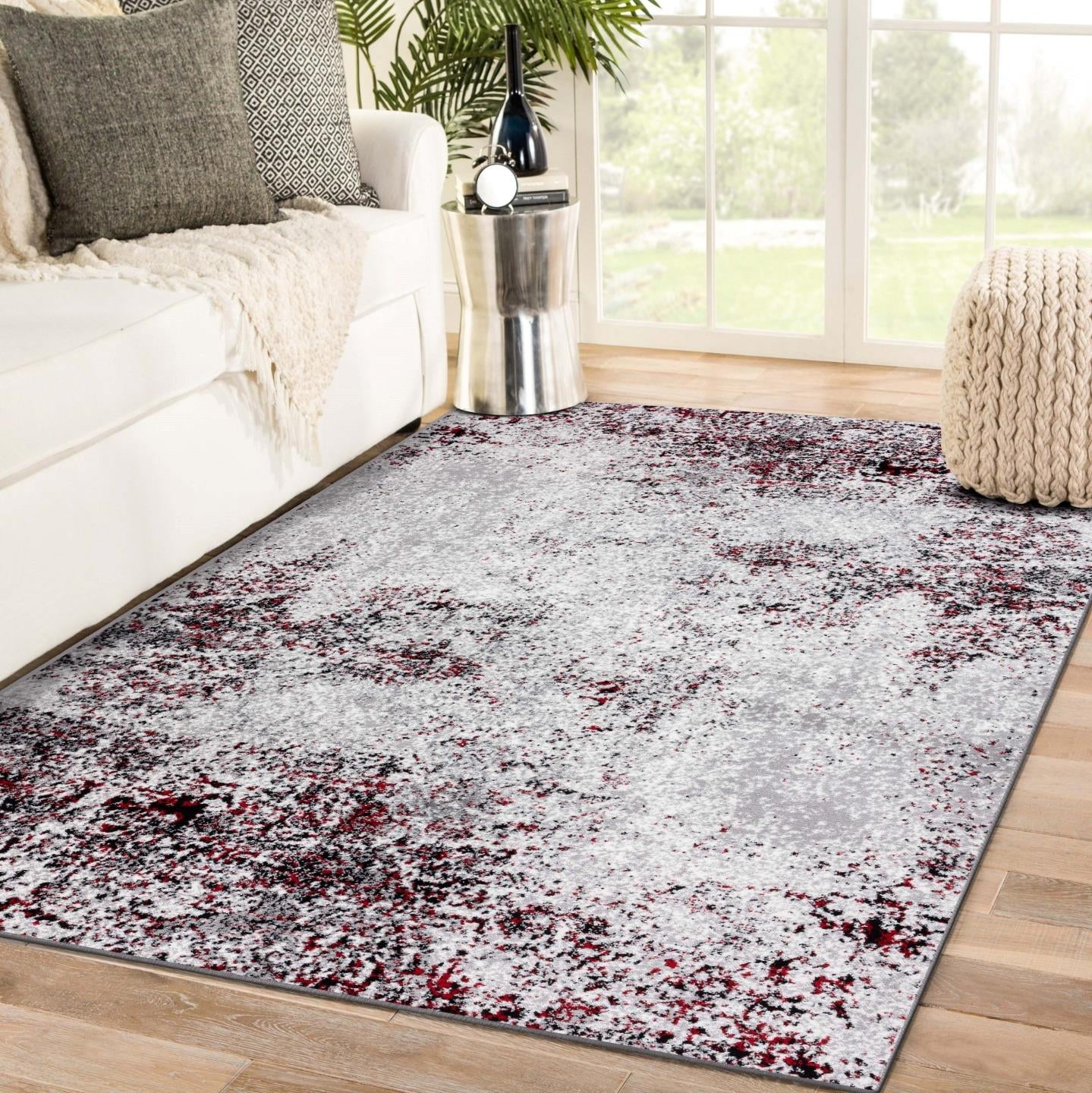 Luxe Weavers Modern Abstract Red 5x7 Area Rug for Living Room - Walmart.com