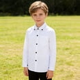 Boys Button Down Shirts Size 4-5 Years White Casual Soft Short Sleeve T ...