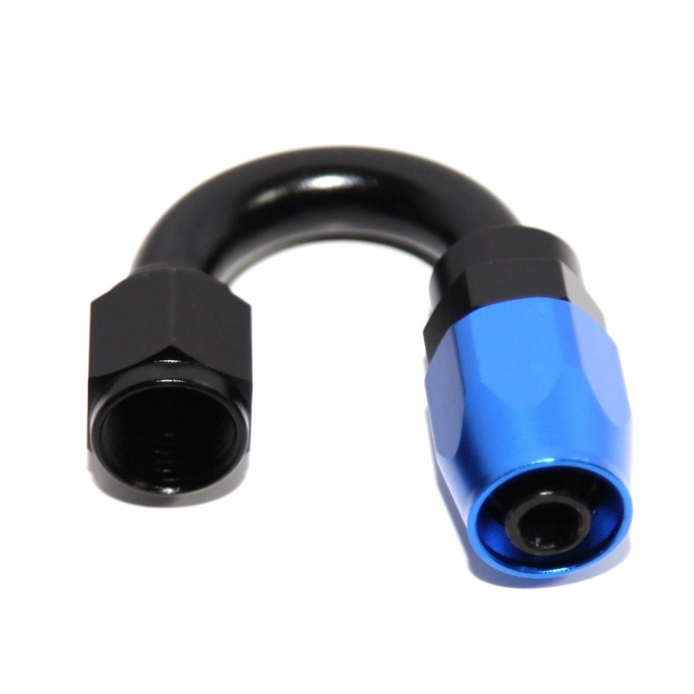 BLACK/BLUE -6AN AN6 180 Degree Swivel Oil/Fuel/Gas Line Hose End ...