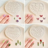4Pcs Polymer Clay Silicone Molds, Mini Flowers, Leaves, Butterflies ...