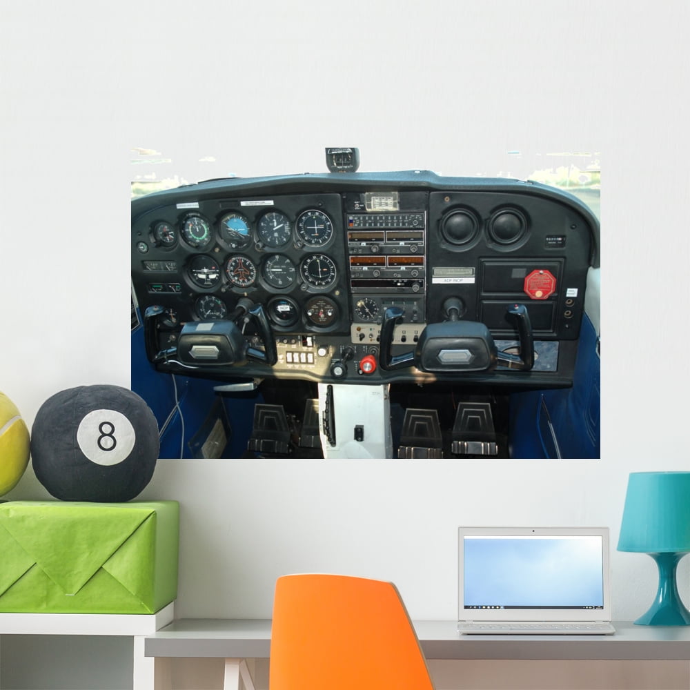 Cockpit Private Aircraft Wall Mural by Wallmonkeys Peel and Stick ...