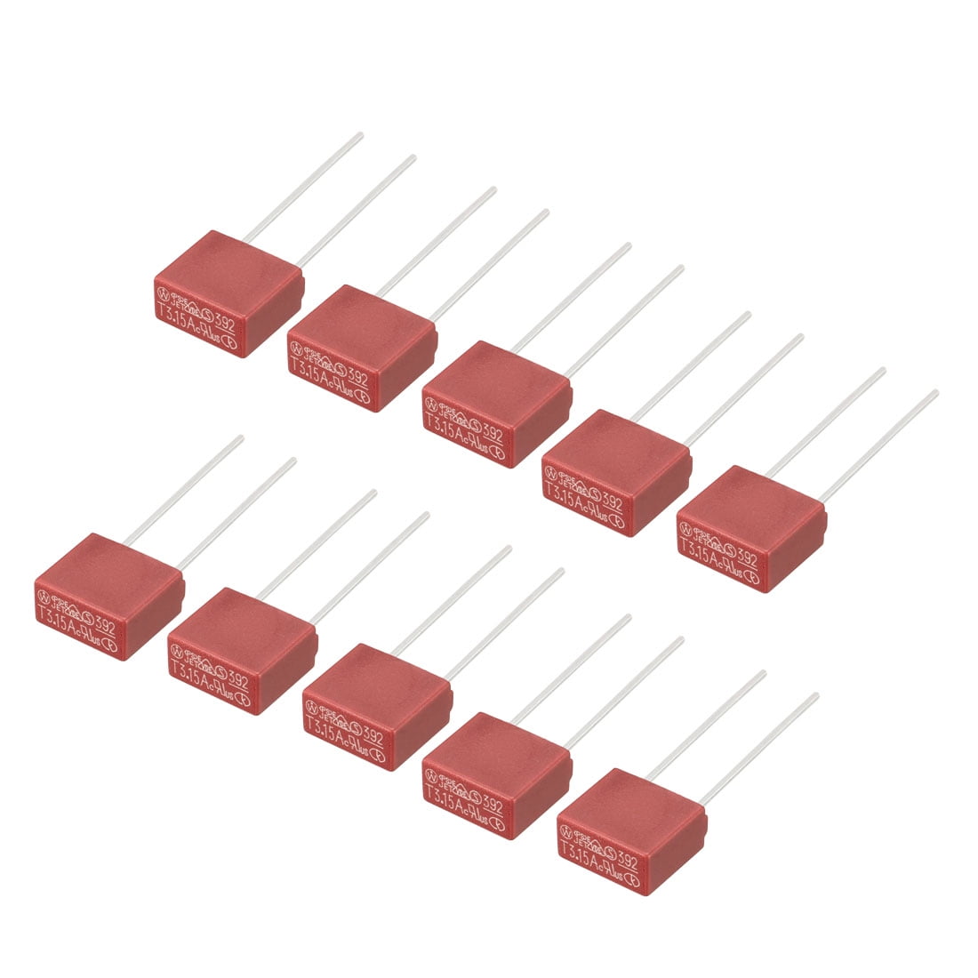 10Pcs DIP Mounted Miniature Square Slow Blow Micro Fuse T3.15A 3.15A ...