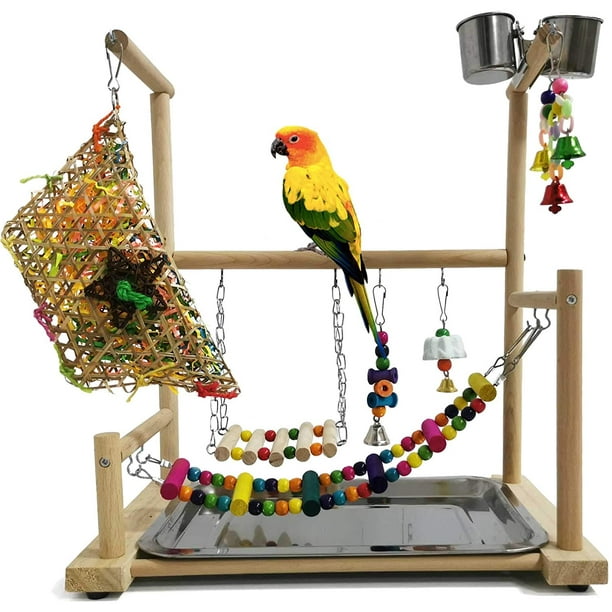 ZMLEVE Support de Jeu pour Perroquets, Aire de Jeux pour Oiseaux ...