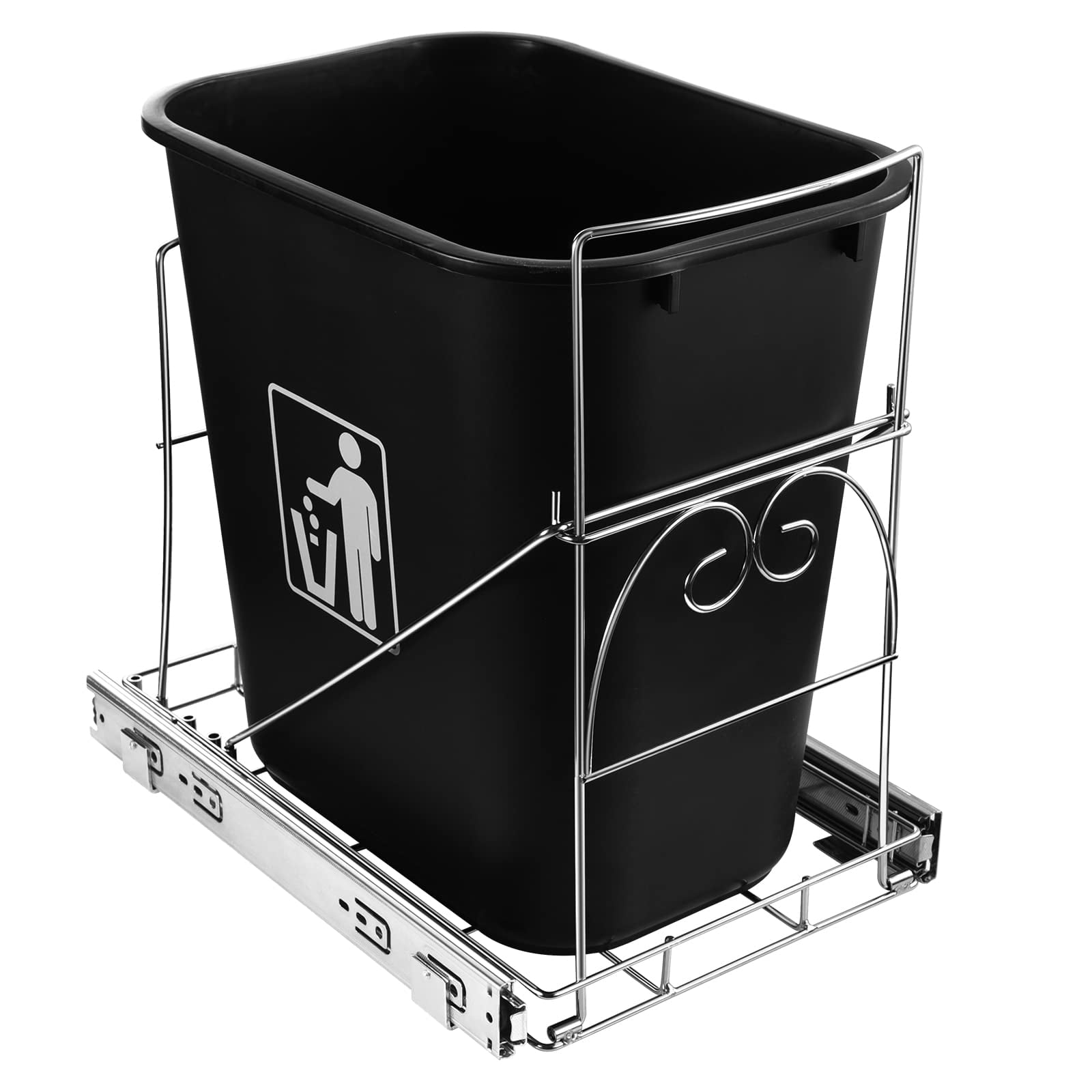 Pull Out Trash Can Under Cabinet, Adjustable Garbage SlideOut Shelf for ...